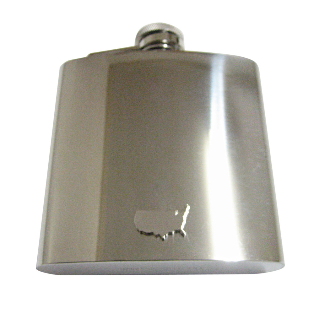 Usa America Map Shape 6oz Flask - Gem